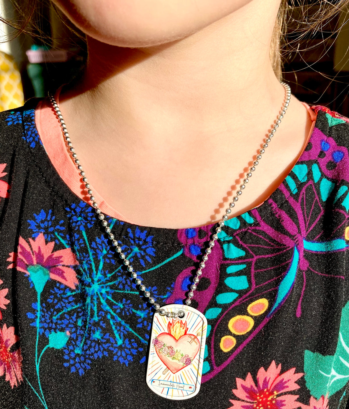 Sacred and Immaculate heart dog tags – Party Like A Saint