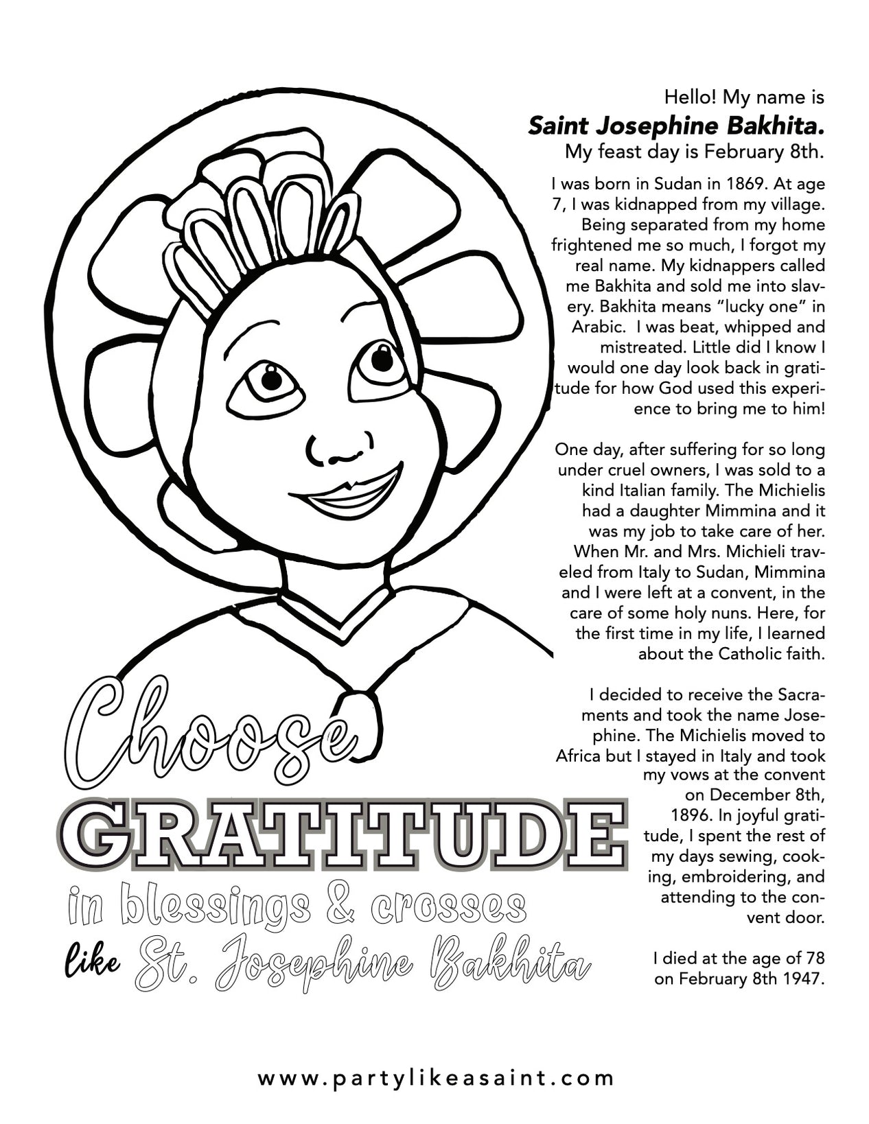 February Feast day coloring pages with stories – Party Like A Saint
