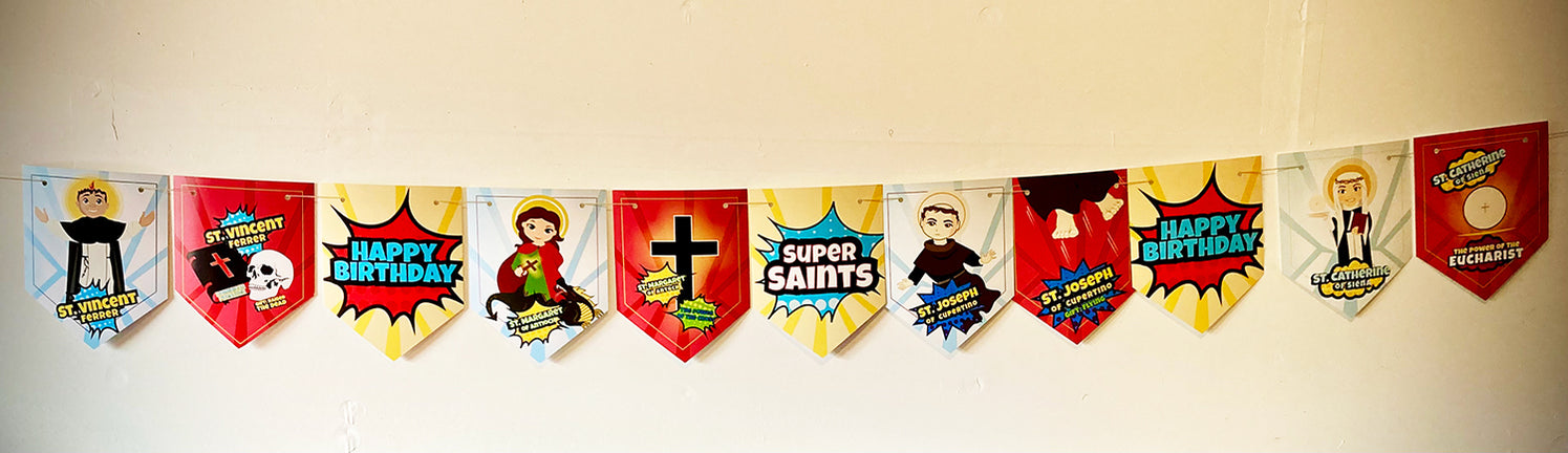 Super Saints Pennant Banner: Celebrate with Heavenly Heroes! – Party ...