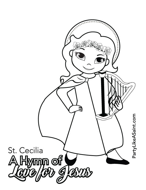 Saint Cecilia Coloring Page Sketch Coloring Page
