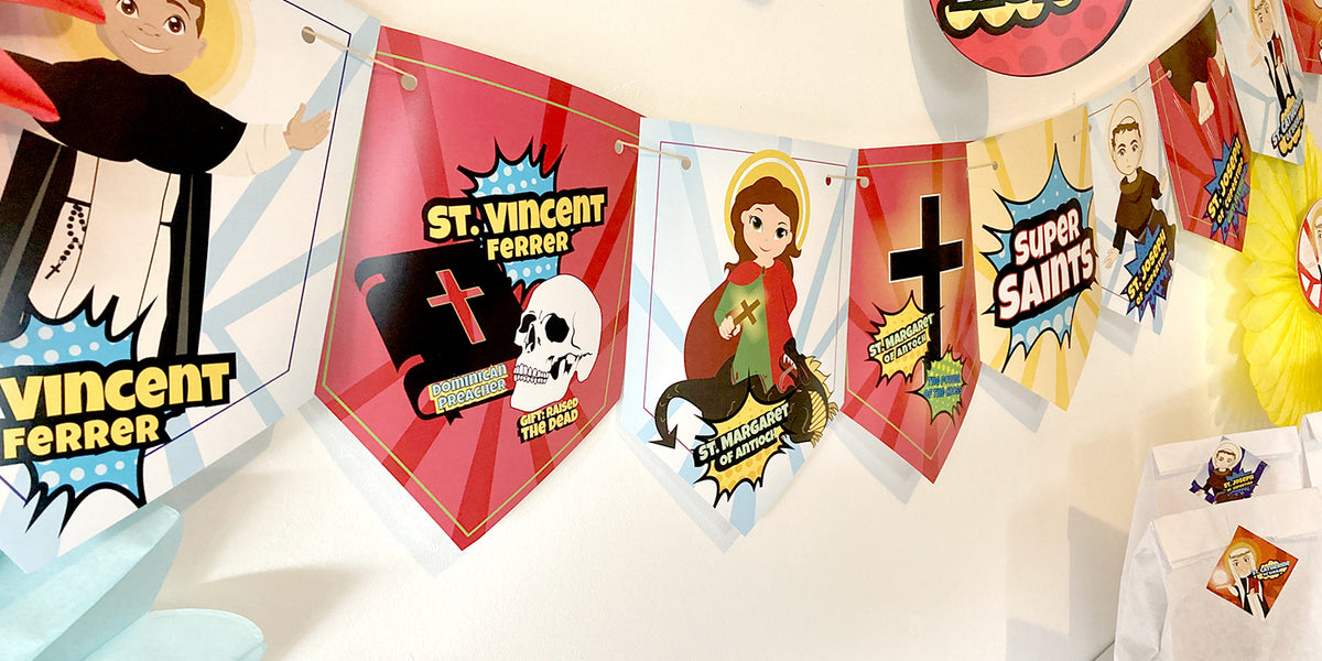 Super Saints Pennant Banner: Celebrate with Heavenly Heroes! – Party ...